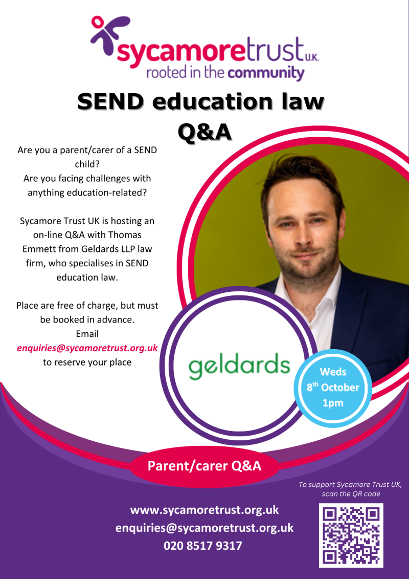 Sycamore Trust - Education law event in October